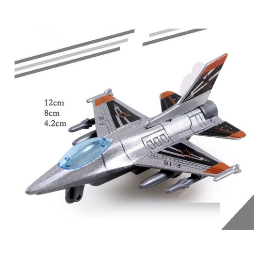 Avión metal plateado